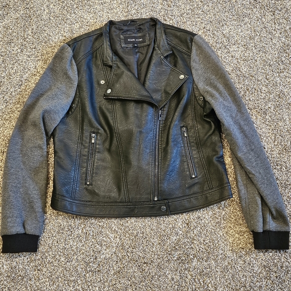 Black Rivet | Jackets & Coats | Black Rivet Faux Leather Moto Jacket ...